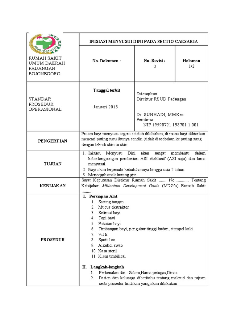 SPO IMD Pada Persalinan SC | PDF | Pengembangan Diri | Kesehatan Holistik