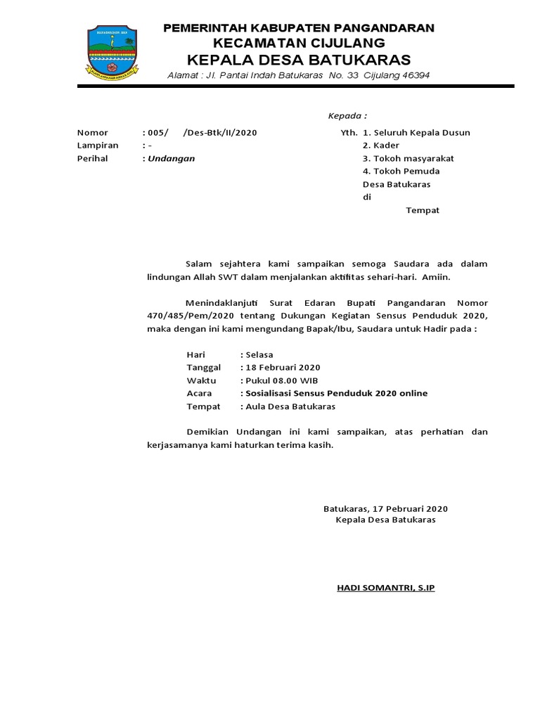 Undangan Sensus | PDF