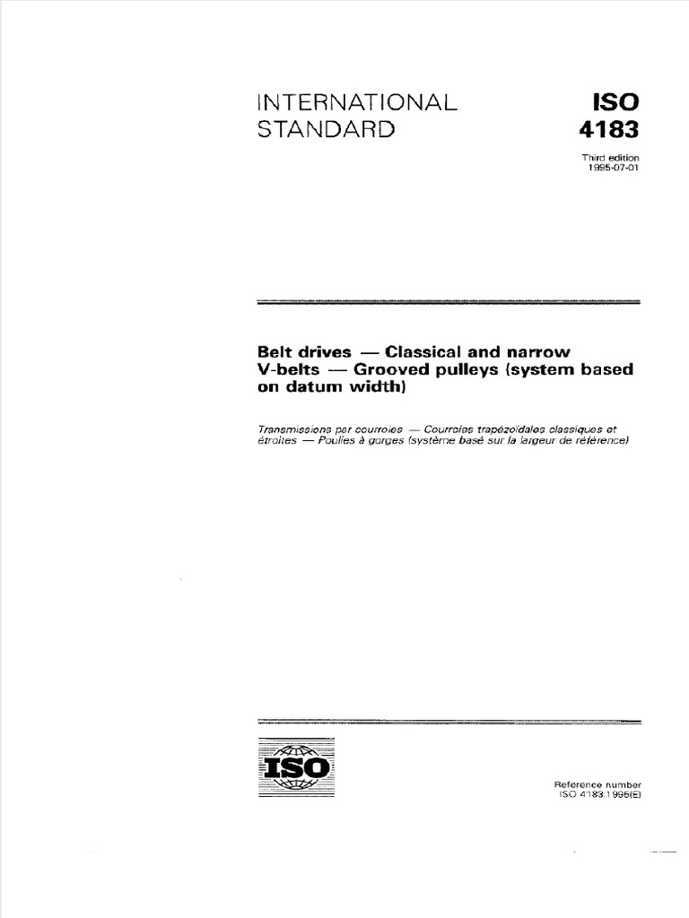 ISO 4183 (Poleas V) | PDF