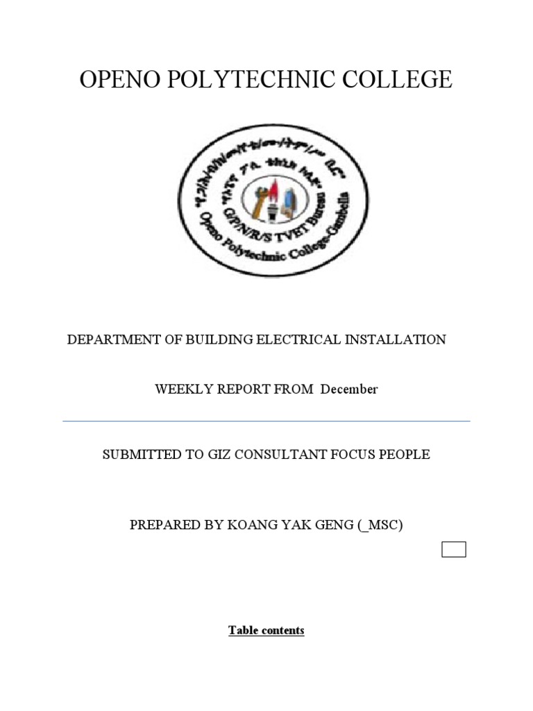 Openo Polytechnic Internship Report | PDF | Health Sciences