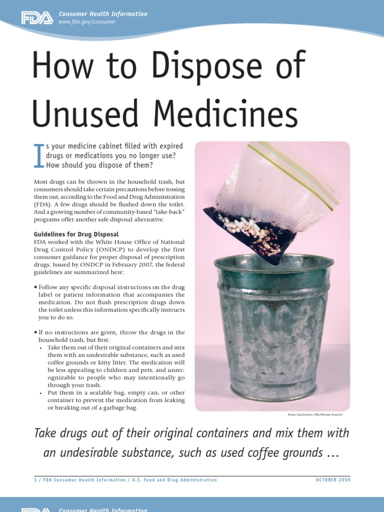 FDA-Drug Disposal Guideline | Food And Drug Administration ...