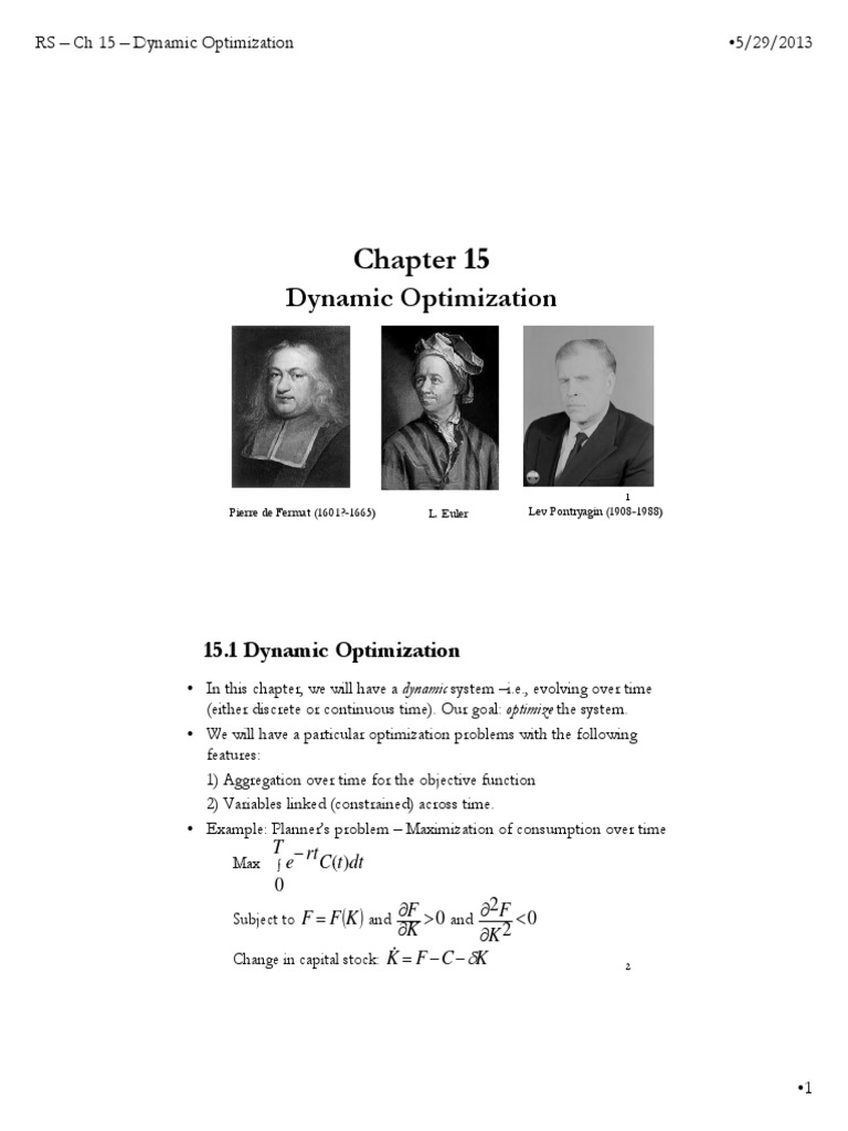 15.1 Dynamic Optimization | PDF | Calculus Of Variations | Mathematical Optimization