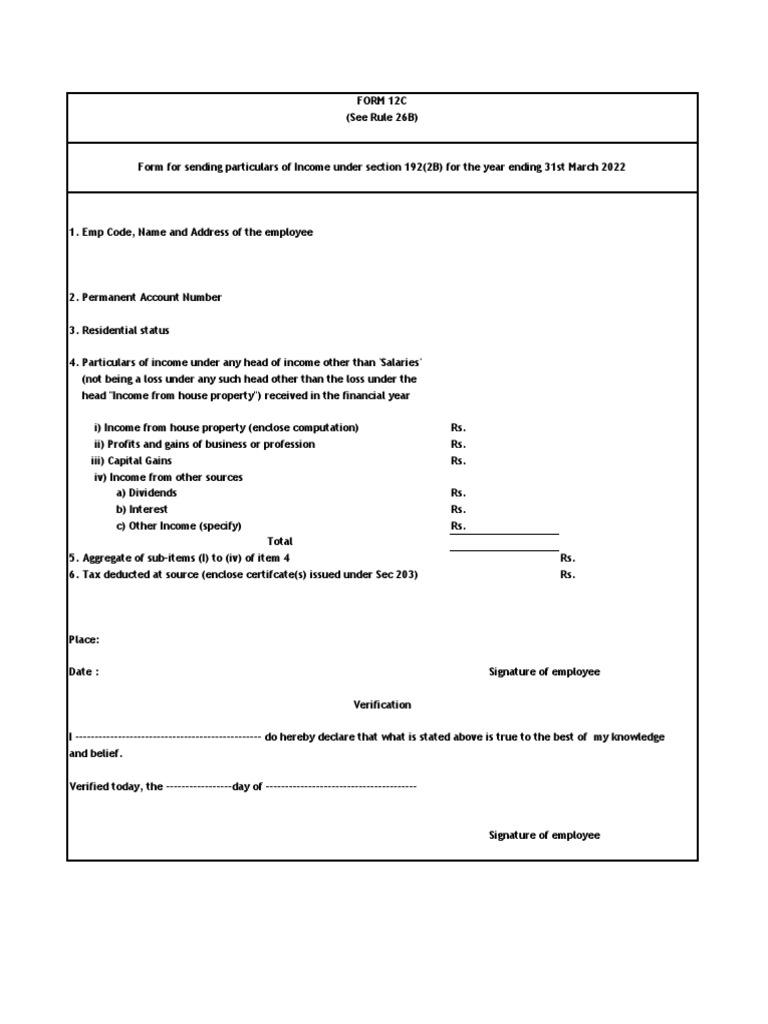 Form 12C Submission Guidelines | PDF | Income | Taxes