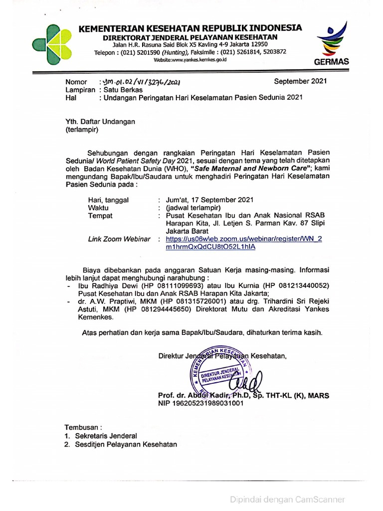 Undangan Dirjen Peringatan WPSD 170921 Net | PDF