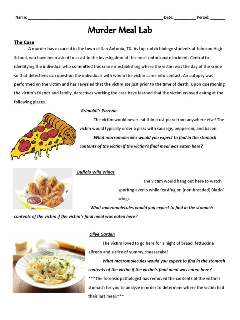 Murder Meal Lab 17-18 | PDF | Staining | Chemistry