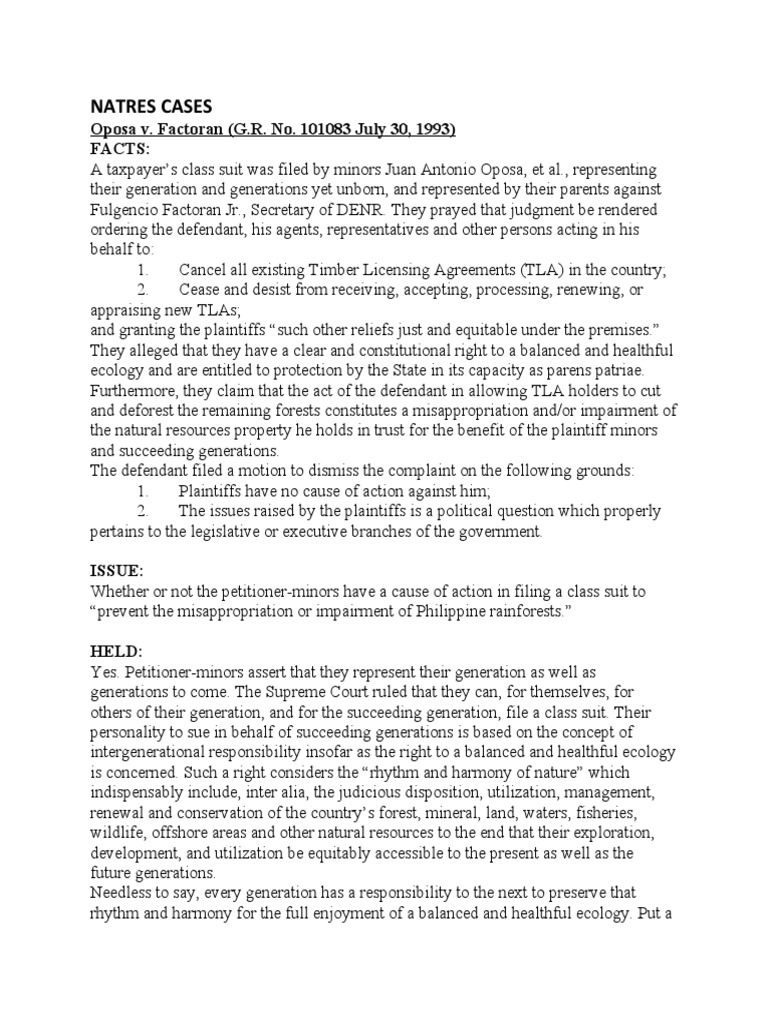 Natres Cases For Handwritten Digests | PDF | Standing (Law) | Lawsuit