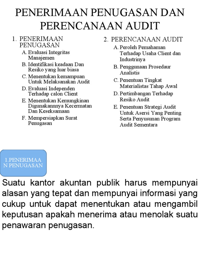 Penerimaan Penugasan Dan Perencanaan Audit | PDF