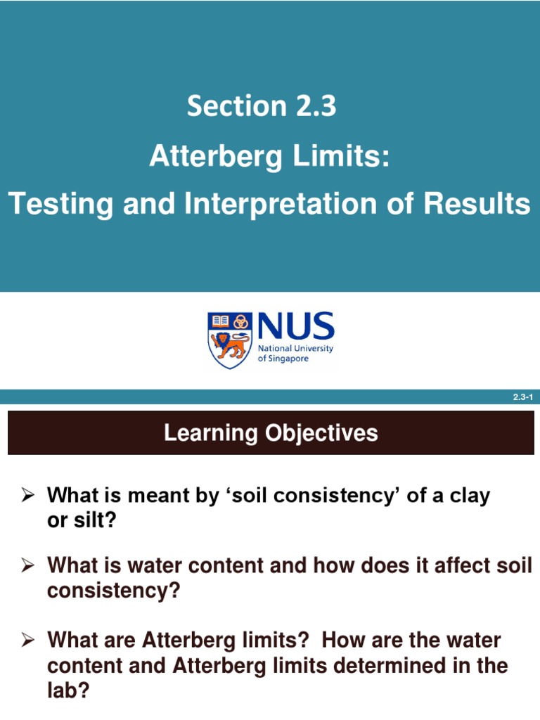 2.3 Atterberg Limits - Testing and Interpretation of Results | PDF ...