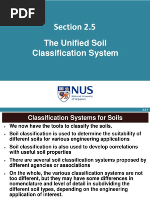 Unified Soil Classification System Classification Of Soils According