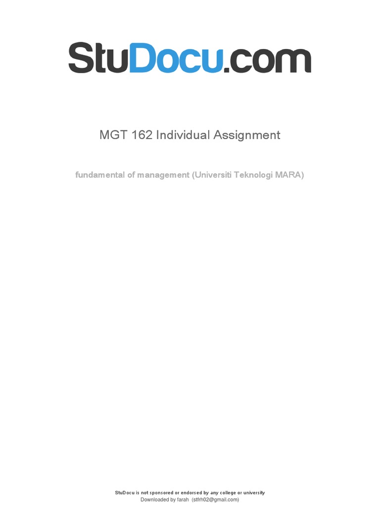 MGT 162 Individual Assignment MGT 162 Individual Assignment | PDF ...