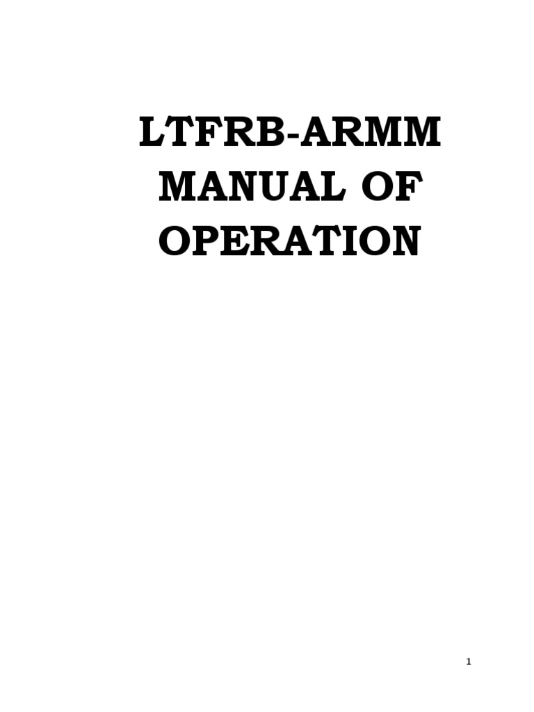 LTFRB-ARMM Operational Manual | PDF | Identity Document | Point Of Sale