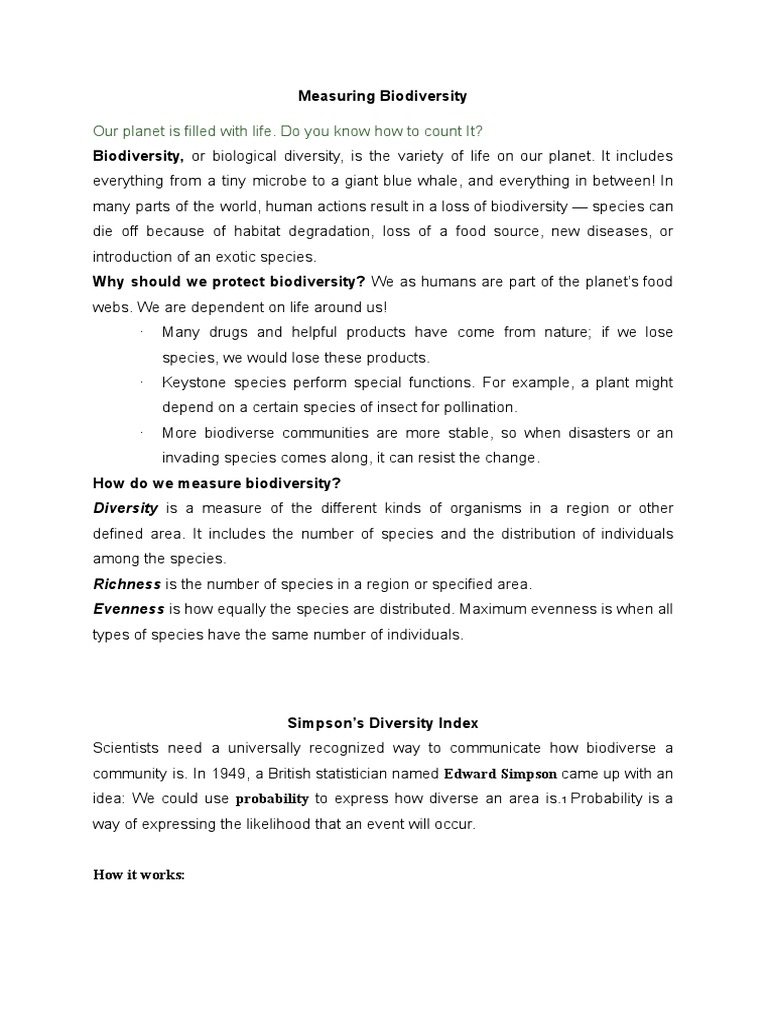 Measuring Biodiversity | PDF | Biodiversity | Habitat Destruction