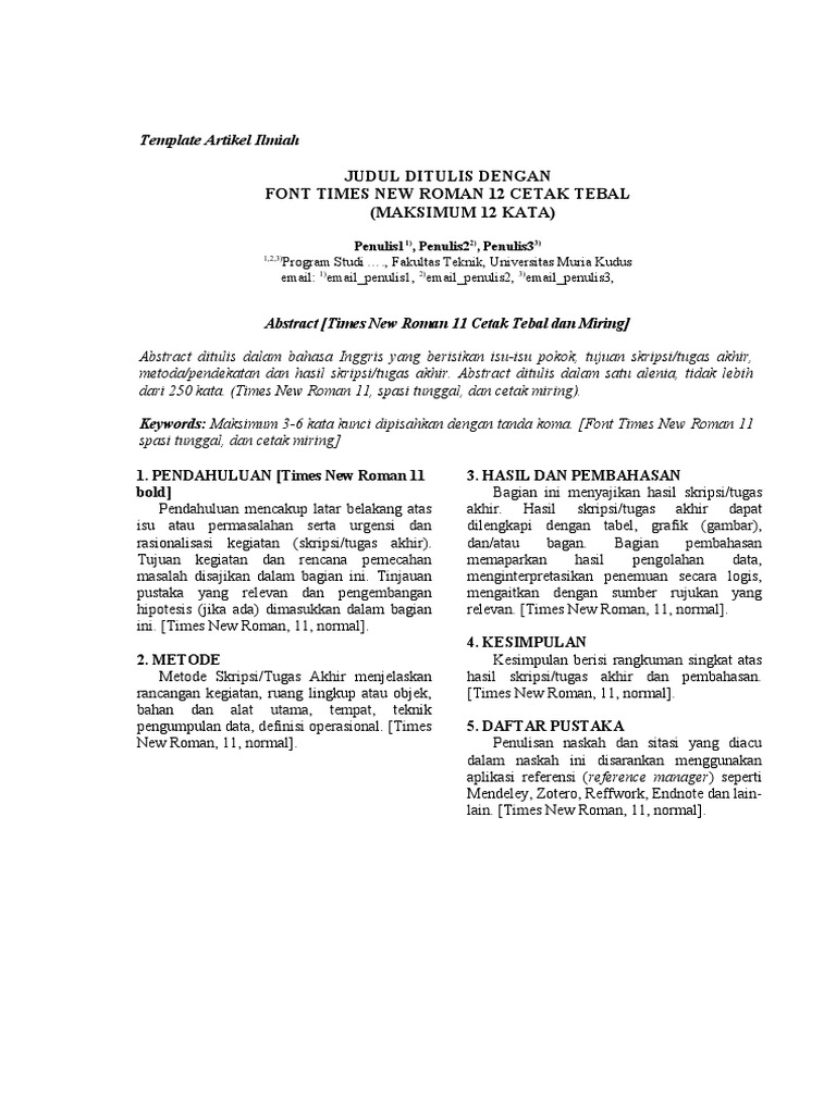 Template Artikel Ilmiah | PDF