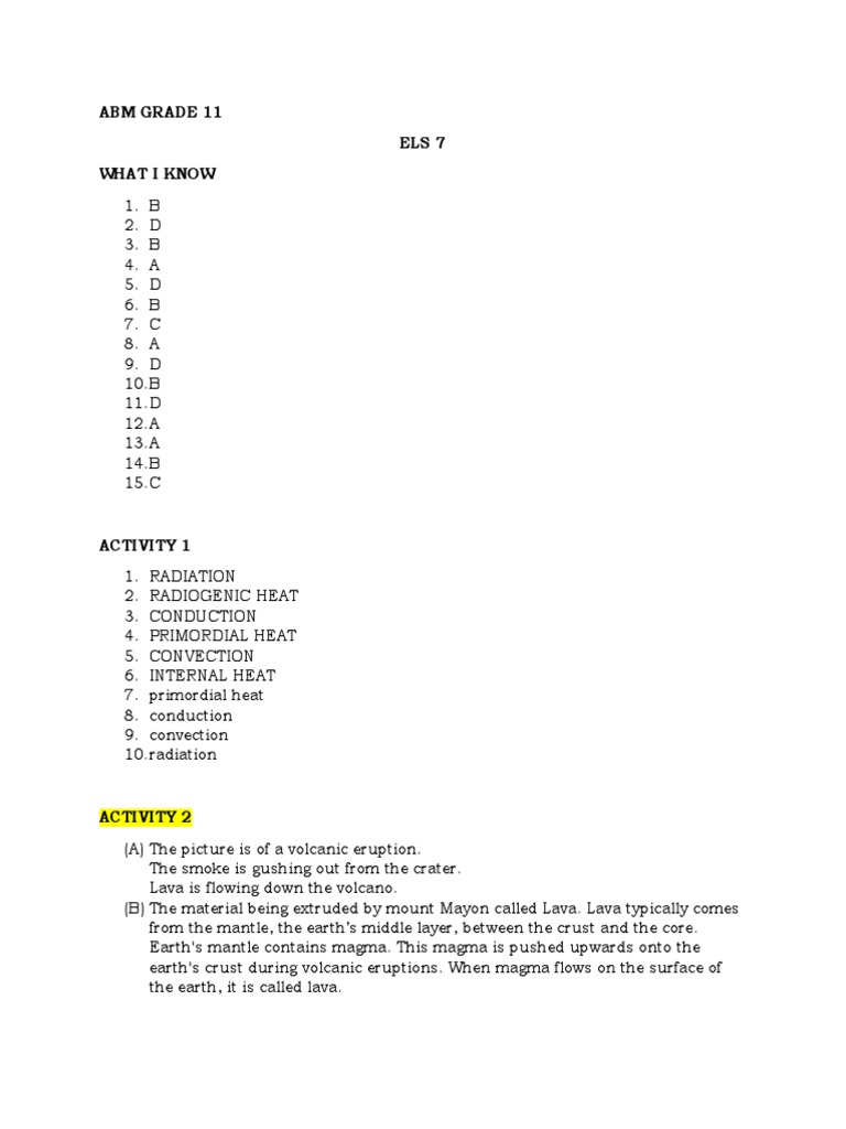 Els Module 7 | PDF | Magma | Volcano