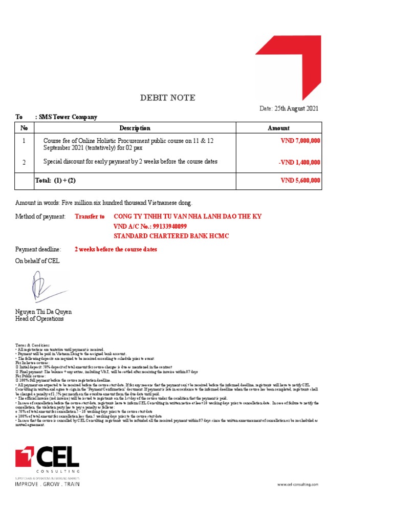 Debit Note - SMS Tower - 25082021 | PDF | Payments | Invoice
