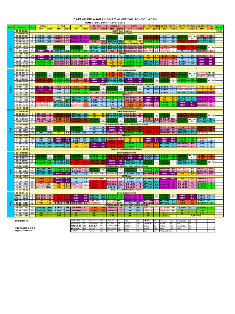 01 ROSTER SMA 2021-2022 (Genap) | PDF
