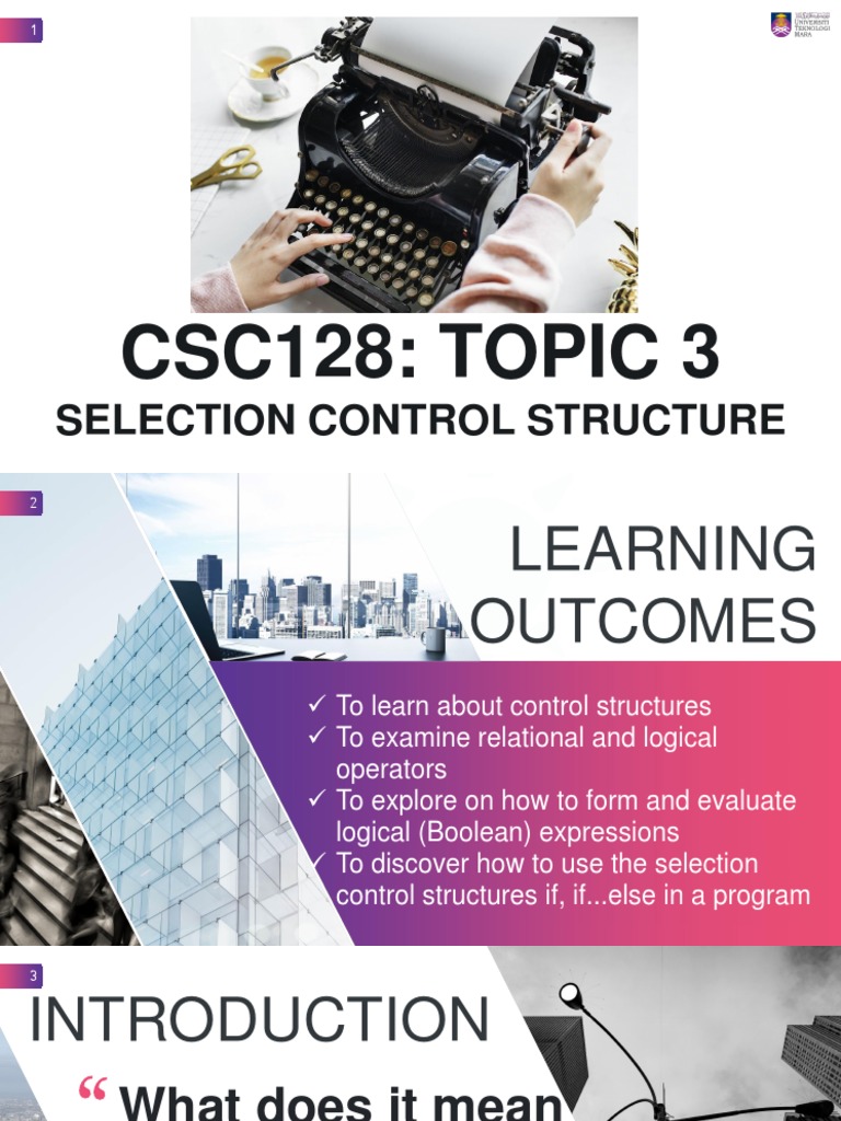 Topic 3 Selection Control Structure Pdf Control Flow Boolean Data Type