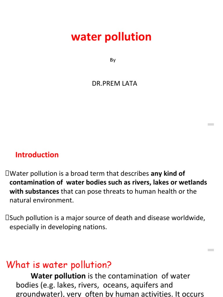Lecture 1 | PDF | Water Pollution | Water