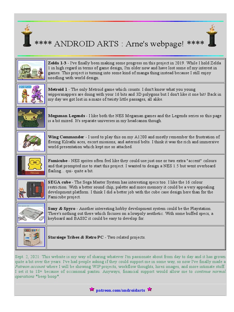 ANDROID ARTS: Arne's Webpage! | PDF | Video Game Platforms | Video Game ...