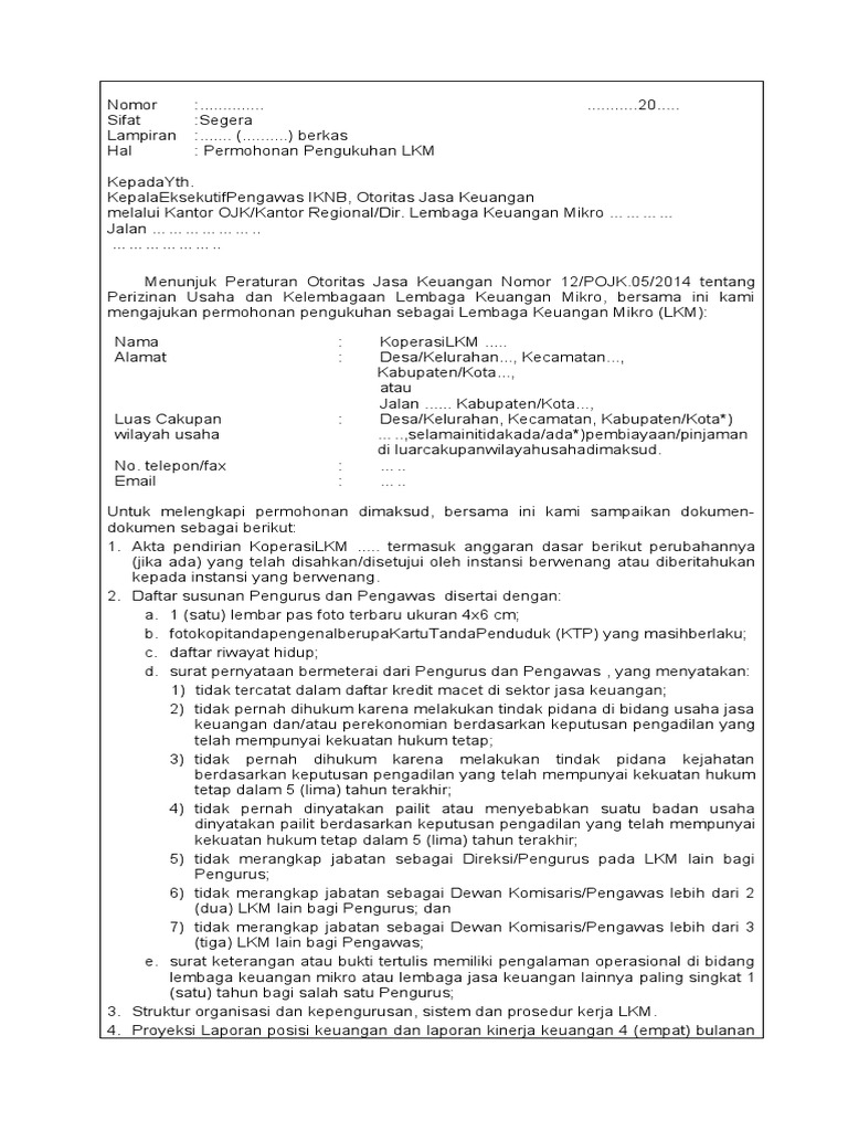 1-Contoh Surat Permohonan Pengukuhan - v2 | PDF