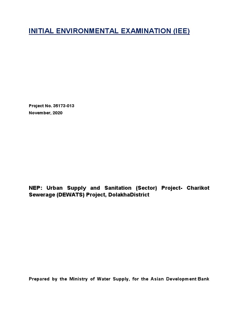 Charikot - DEWATS - IEE ADB-December 2020 - 1608717791 | PDF | Sewage ...