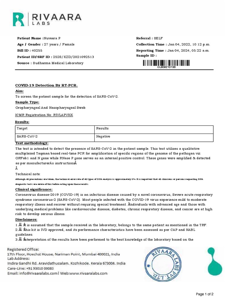 COVID-19 Detection by RT-PCR | PDF | Polymerase Chain Reaction | Infection