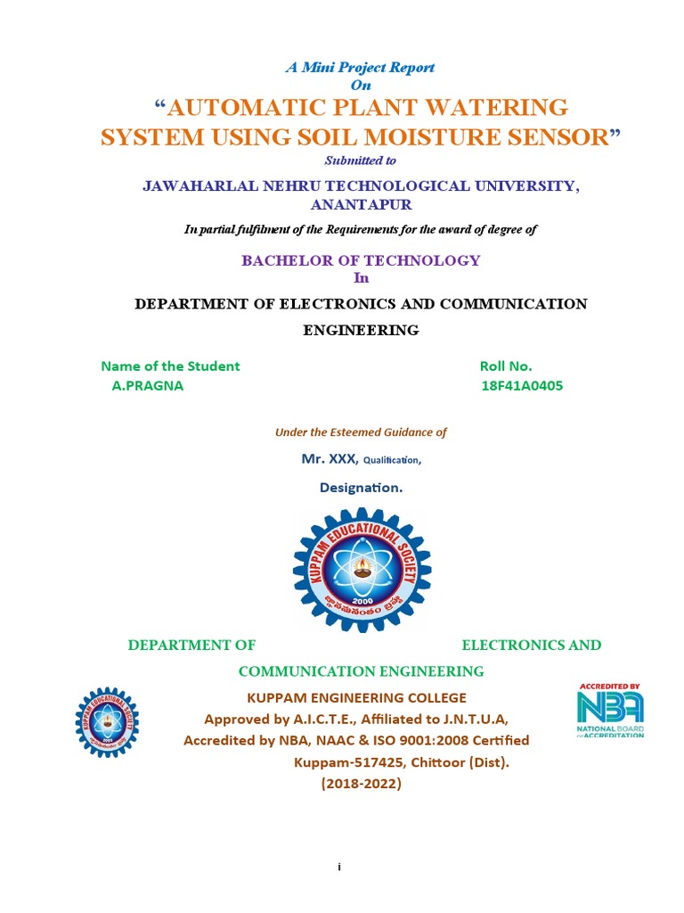 A Mini Project Report 1 | PDF | Arduino | Integrated Development Environment
