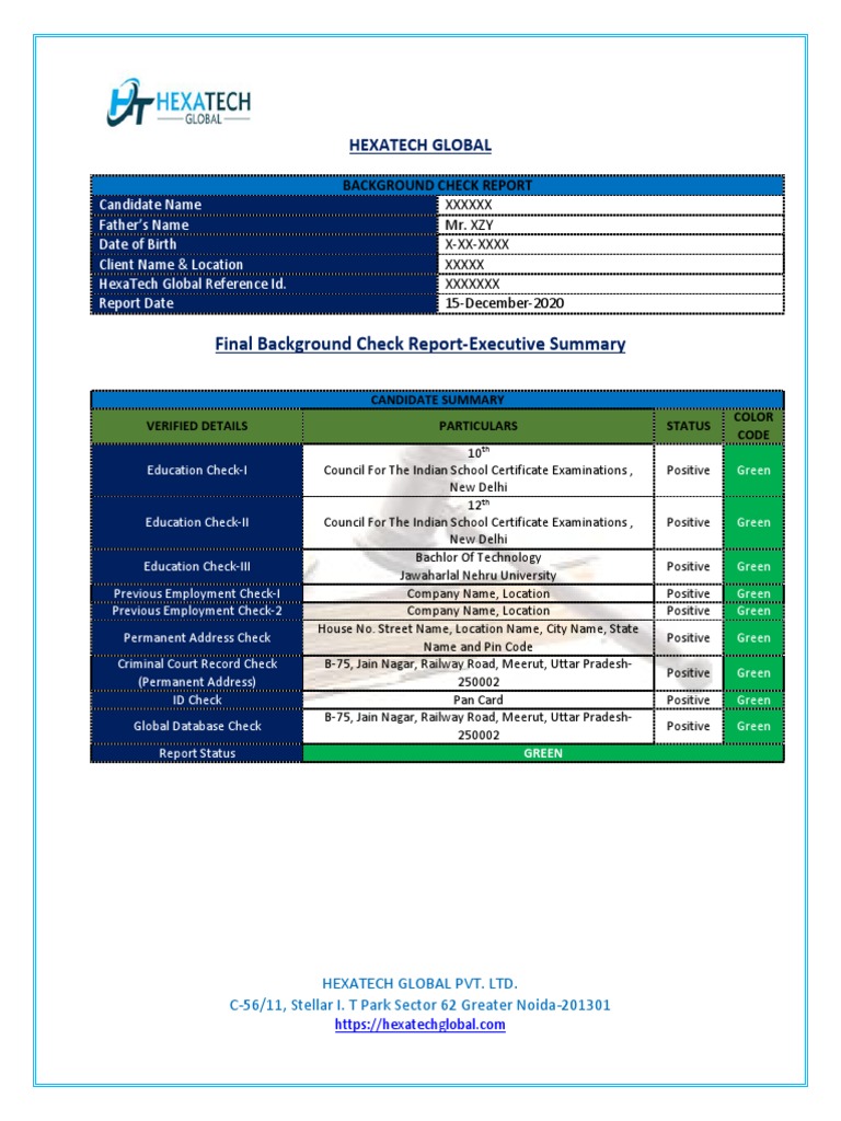 Hexatech Global Sample Report12 | PDF | Police | Securities (Finance)