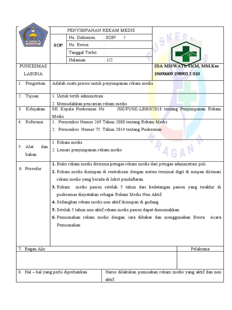 Spo Penyimpanan Rekam Medis | PDF