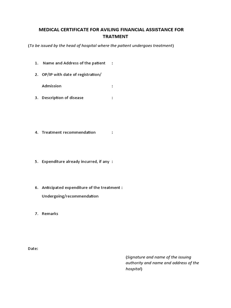 CMDRF Medical Certificate Template | PDF