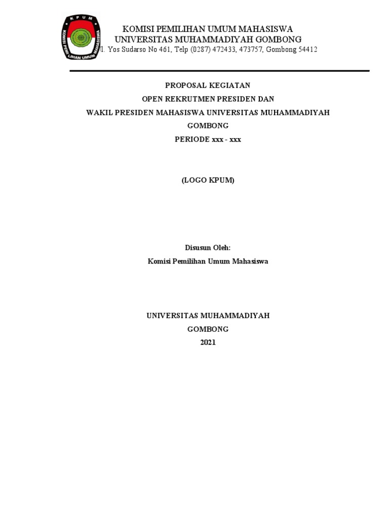 Proposal Open Recruitment KPUM | PDF