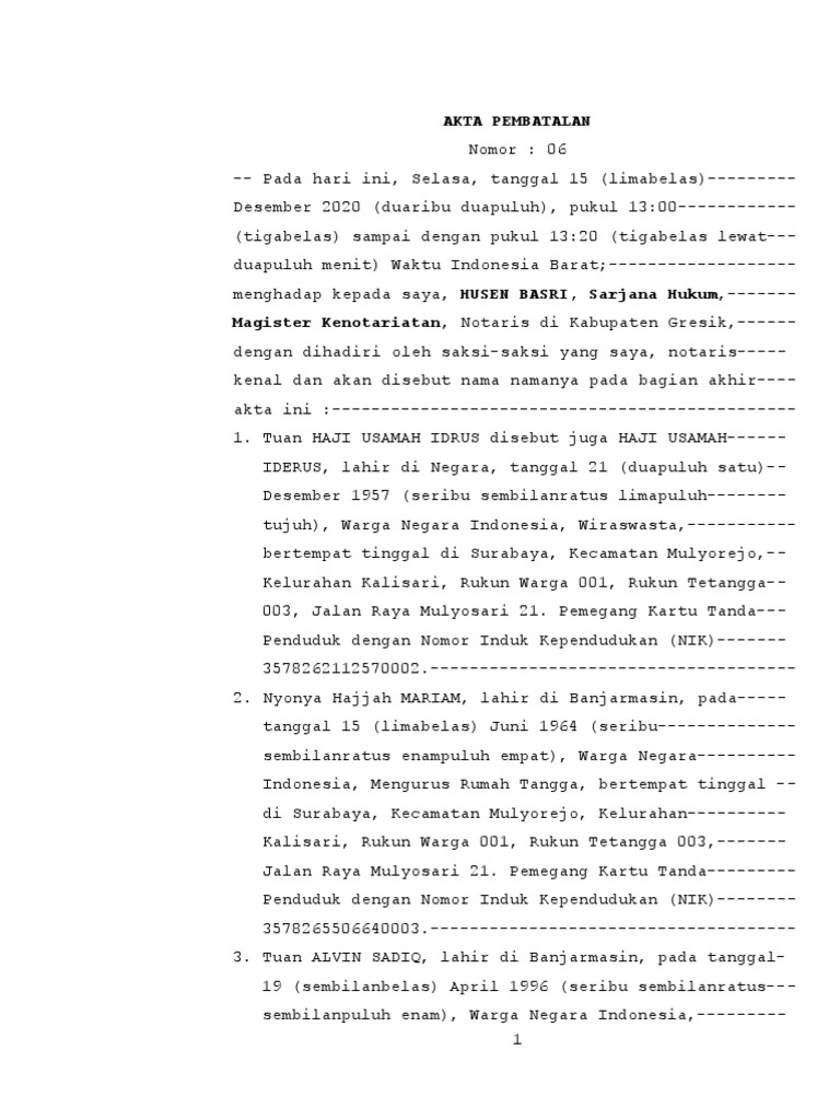 Pembatalan CV. PJ RUMPUT PATIMAH | PDF