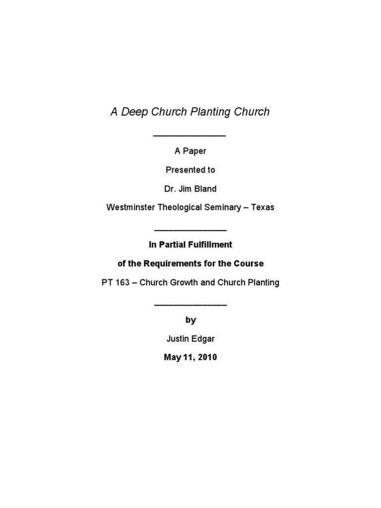 A Deep Church Church | PDF | Missional Living | Christian Denomination