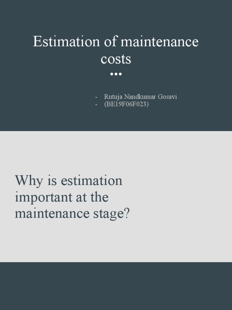 Estimation of Maintenance Costs | PDF | Computer Science | Computing