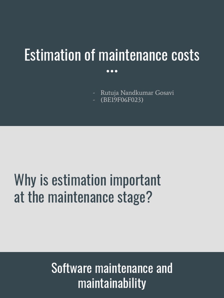 Estimation of Maintenance Costs | PDF | Computer Science | Computing