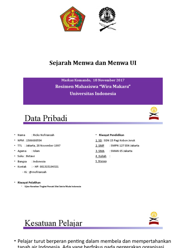 Sejarah Menwa Dan Menwa UI | PDF