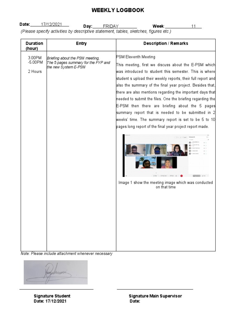 Week 11 E-Logbook | PDF | Computers