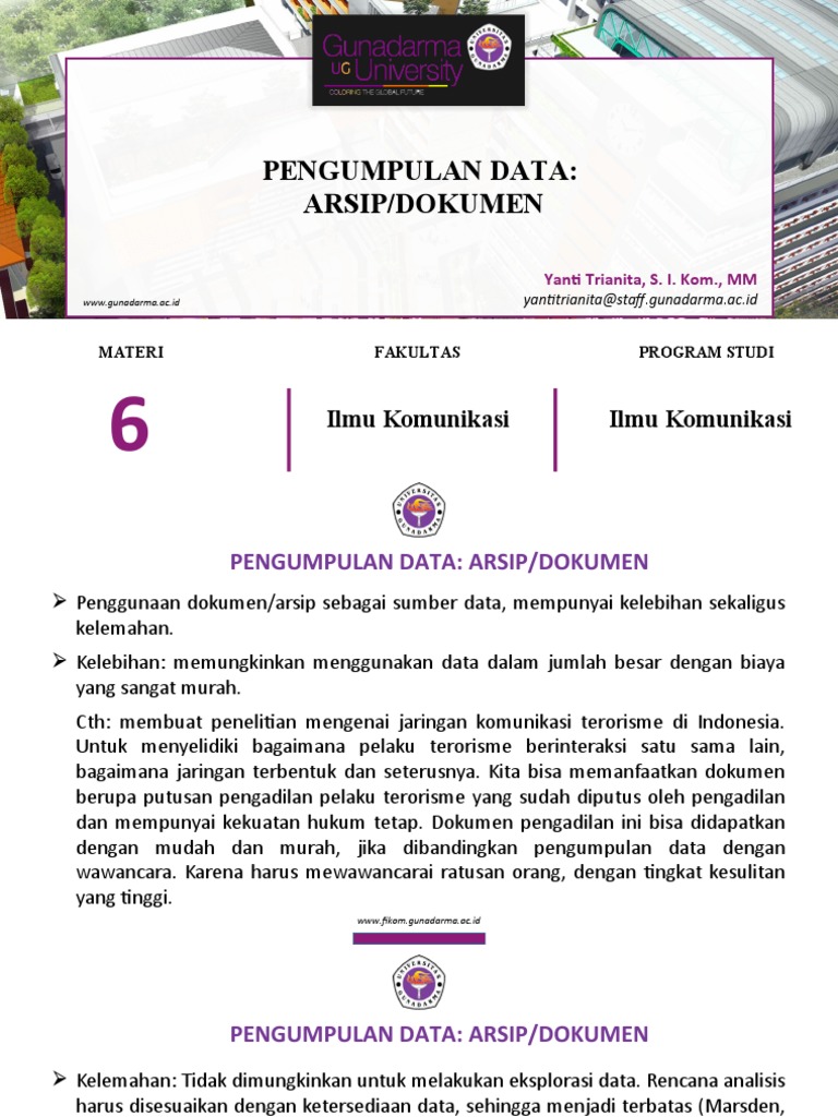 Pengumpulan Data: Arsip/Dokumen | PDF | Komputer