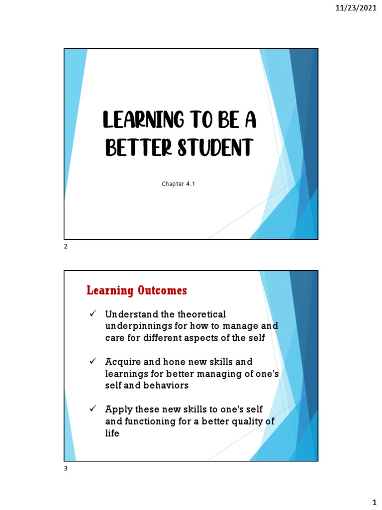 Learning To Be A Better Student | PDF | Metacognition | Learning