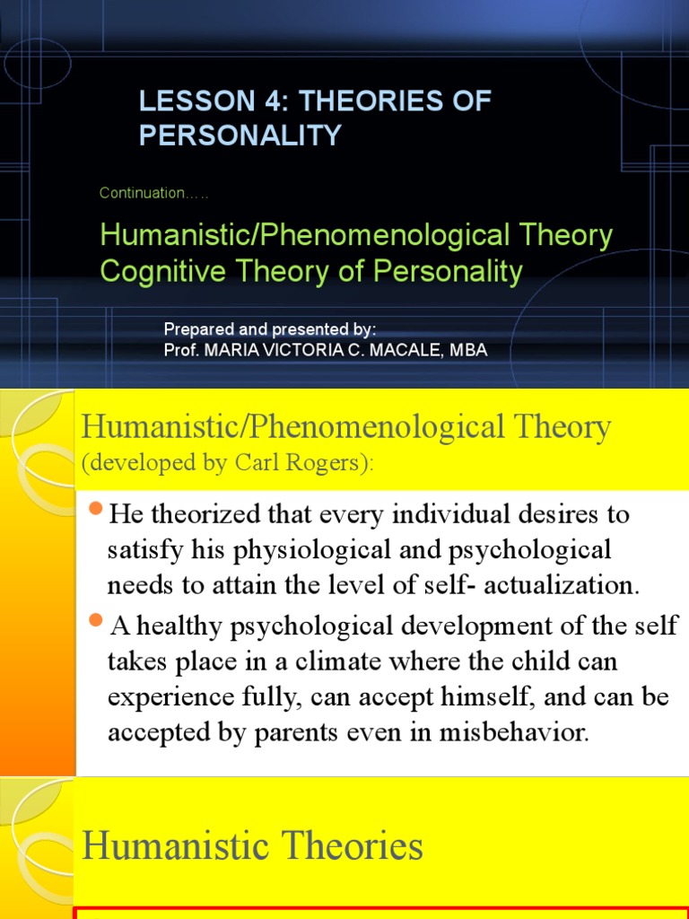 Pdev Lesson 3 Humanistic and Cognitive Theory | PDF | Self ...