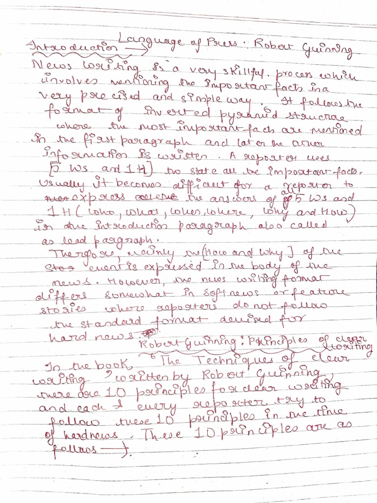 Language of Press - Robert Gunning Principles | PDF