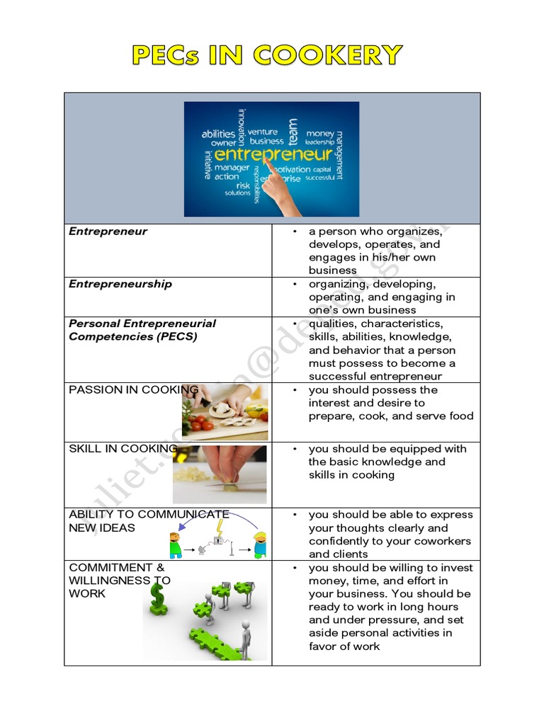 Pecs in Cookery | PDF | Entrepreneurship | Business