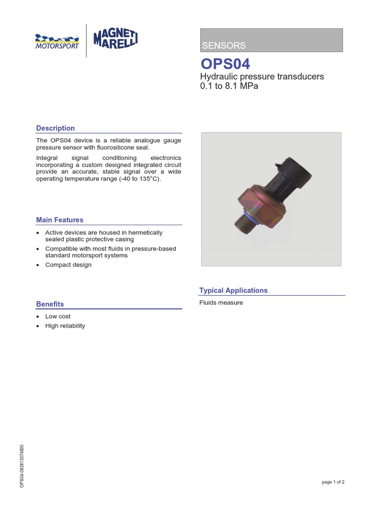 Datasheet Ops04 | PDF | Sensor | Electrical Engineering