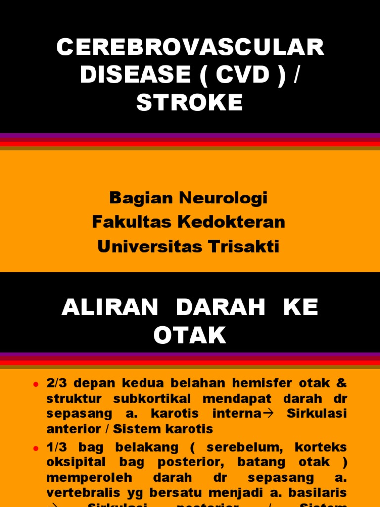 Cerebrovascular Disease CVD Stroke | PDF