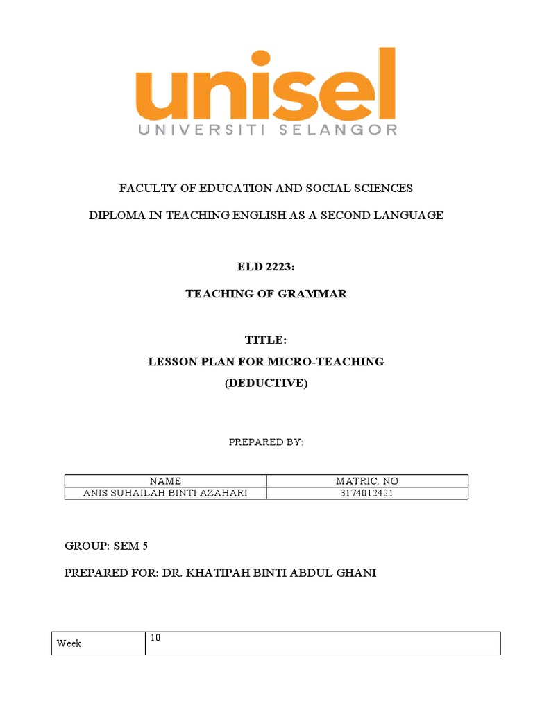 Lesson Plan Deductive For Conjunction Although and Since | PDF ...