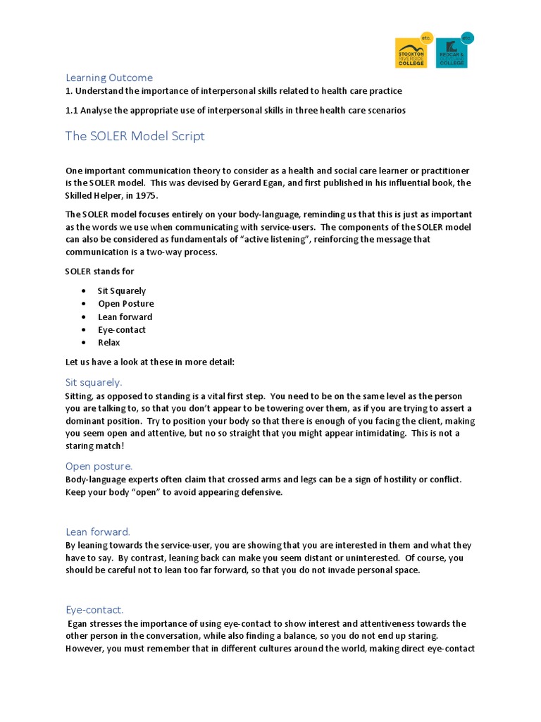 The Soler Model Script | PDF | Behavioural Sciences | Cognitive Science