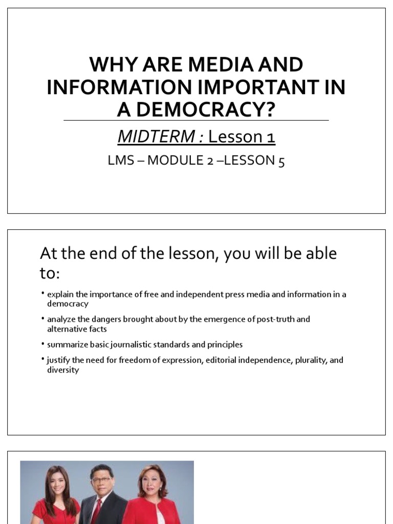 Why Are Media and Information Important in A Democracy?: MIDTERM ...