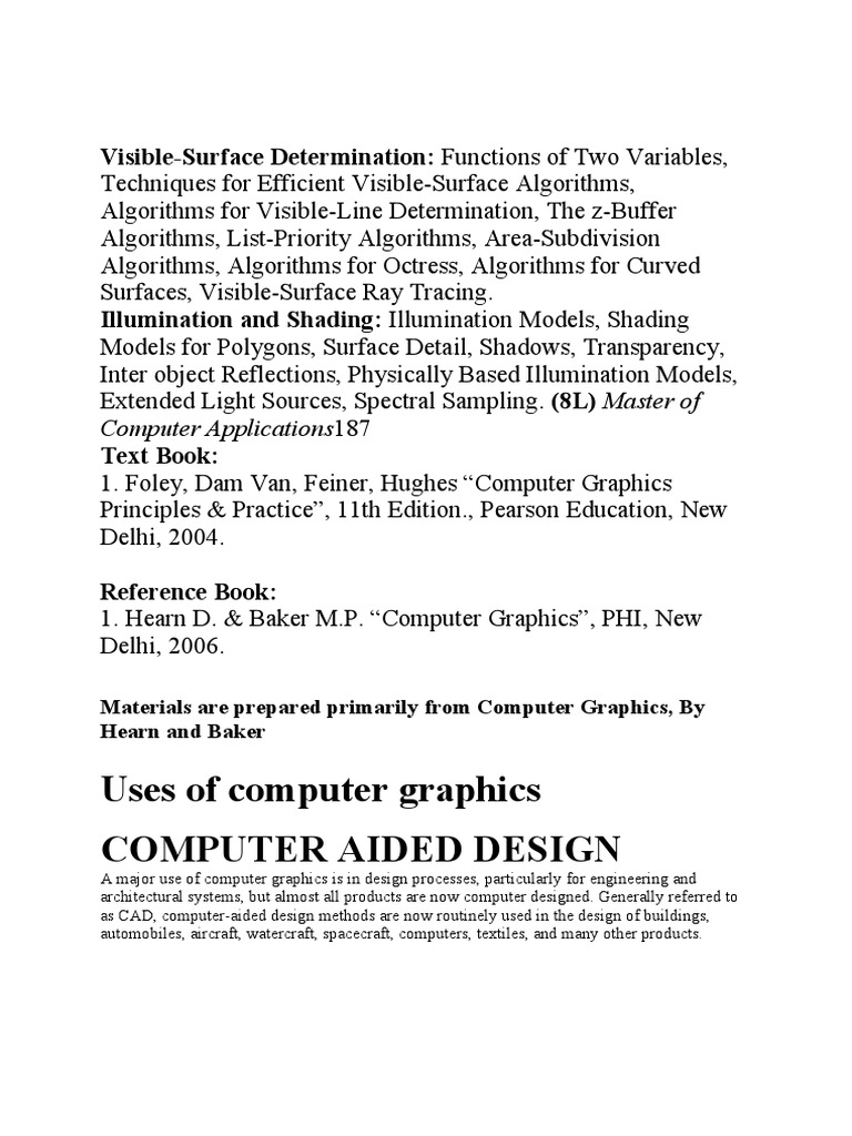 Computer Graphics Applications: Visualization, Design, Entertainment ...