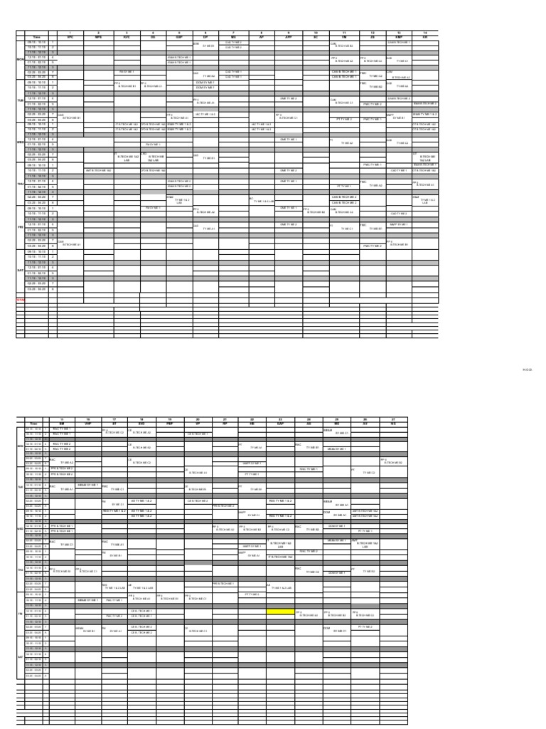 Consolidated Time Table | Download Free PDF | Science | Academia