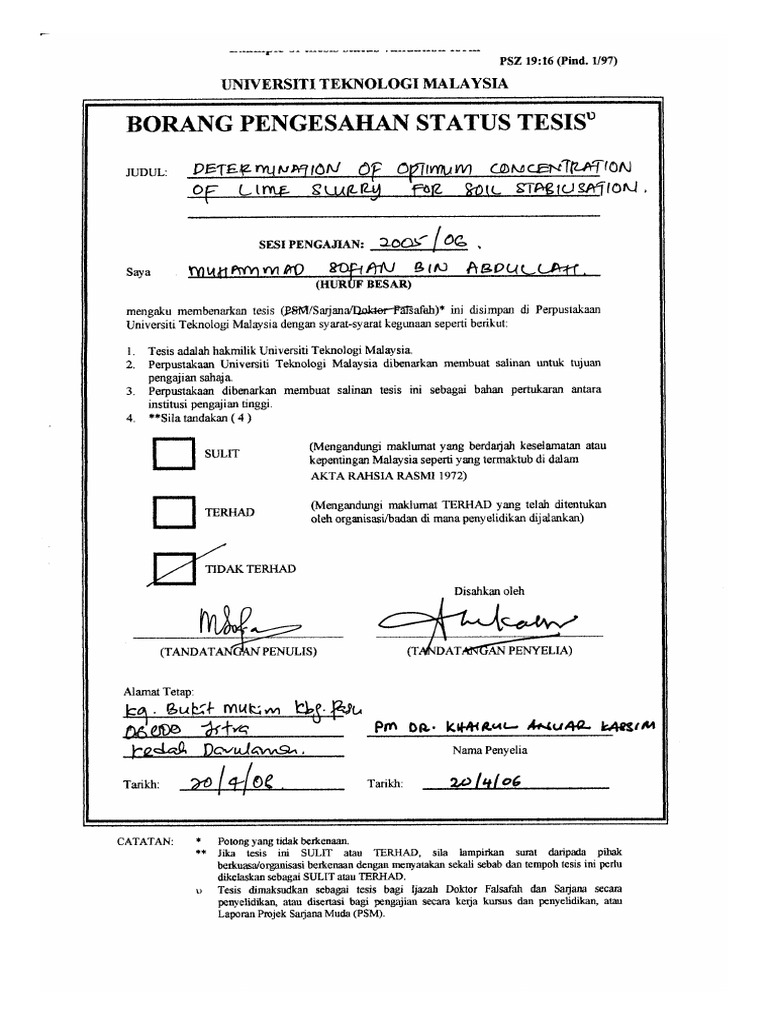 Determining The Optimum Concentration Of Lime Slurry For Soil